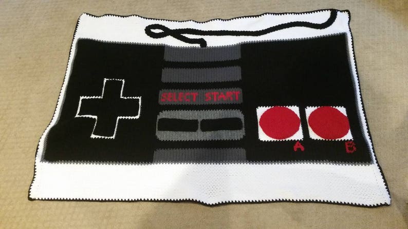Crochet Nintendo Controller Blanket - Etsy