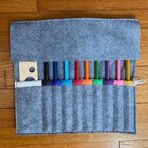 Montessori Grammar Pencil Roll - Now Gray or Gold Options! - Etsy