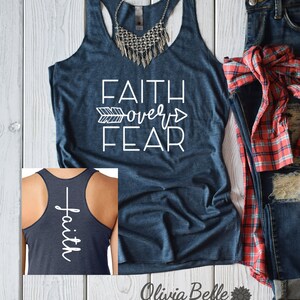 FAITH OVER FEAR Christian Tank Top for Women, Women's Faith Shirt ...