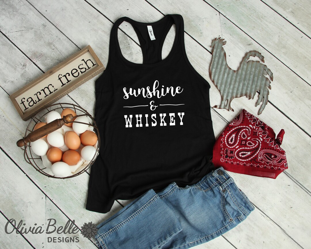Sunshine and Whiskey Country Tank Top for Women, Women's Sunshine and ...