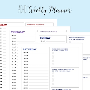 ADHD Weekly Planner - Etsy