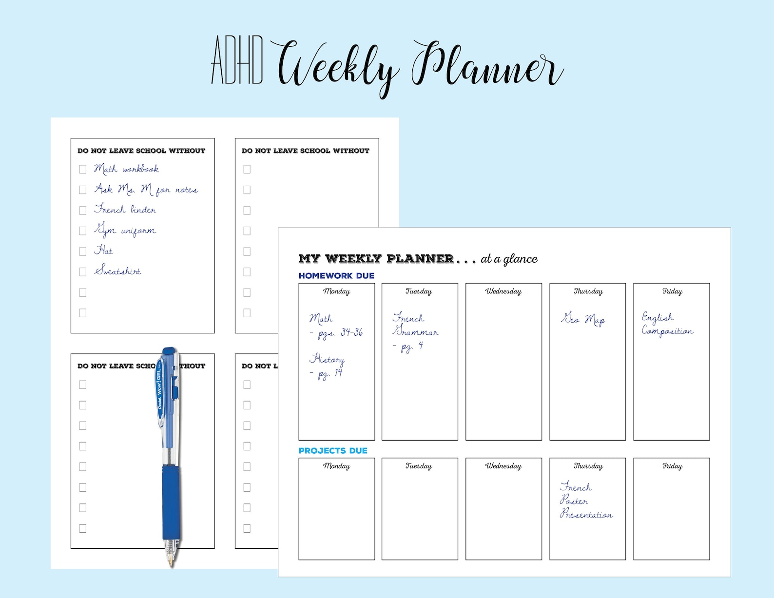 ADHD Weekly Planner - Etsy