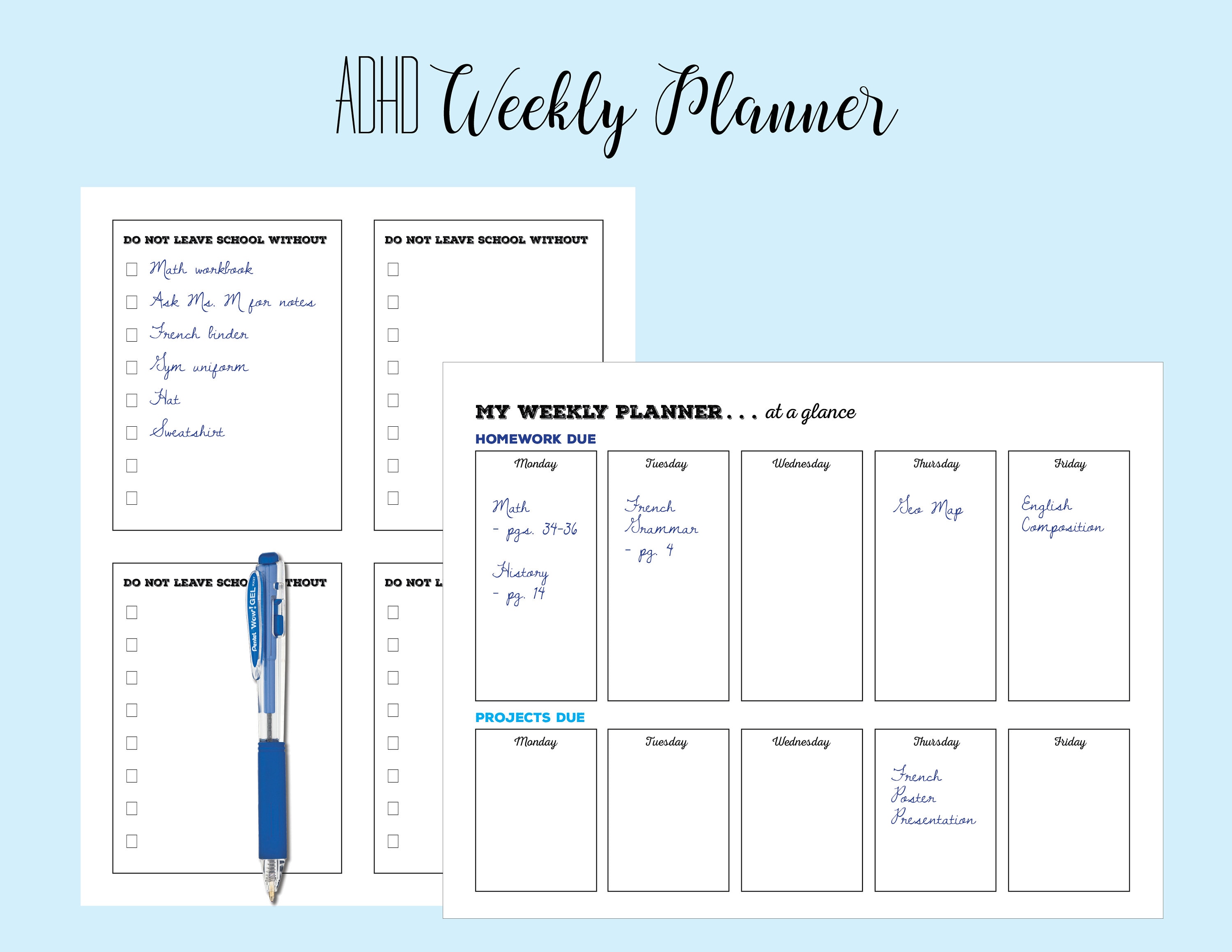 ADHD Weekly Planner - Etsy