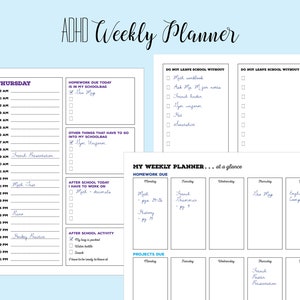 ADHD Weekly Planner - Etsy