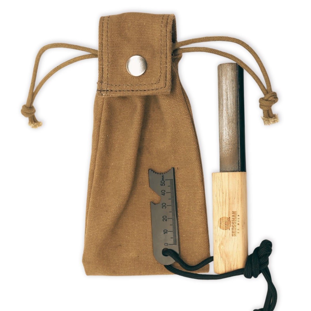 Ferro Rod Fire Starter, 100% Hardwood Oak Handle, Survival Camping ...