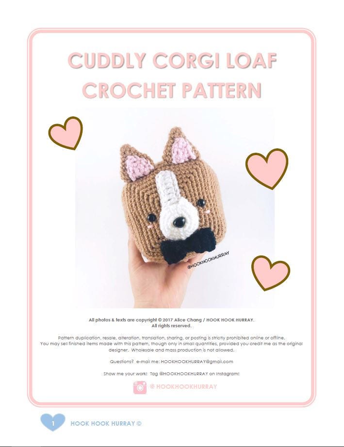 Cuddly Corgi Loaf Crochet Pattern - Etsy