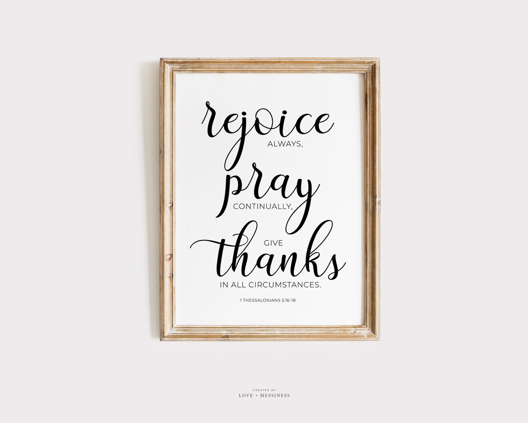 Rejoice, Pray, Give Thanks Scripture Wall Art - 1 Thessalonians 5 ...