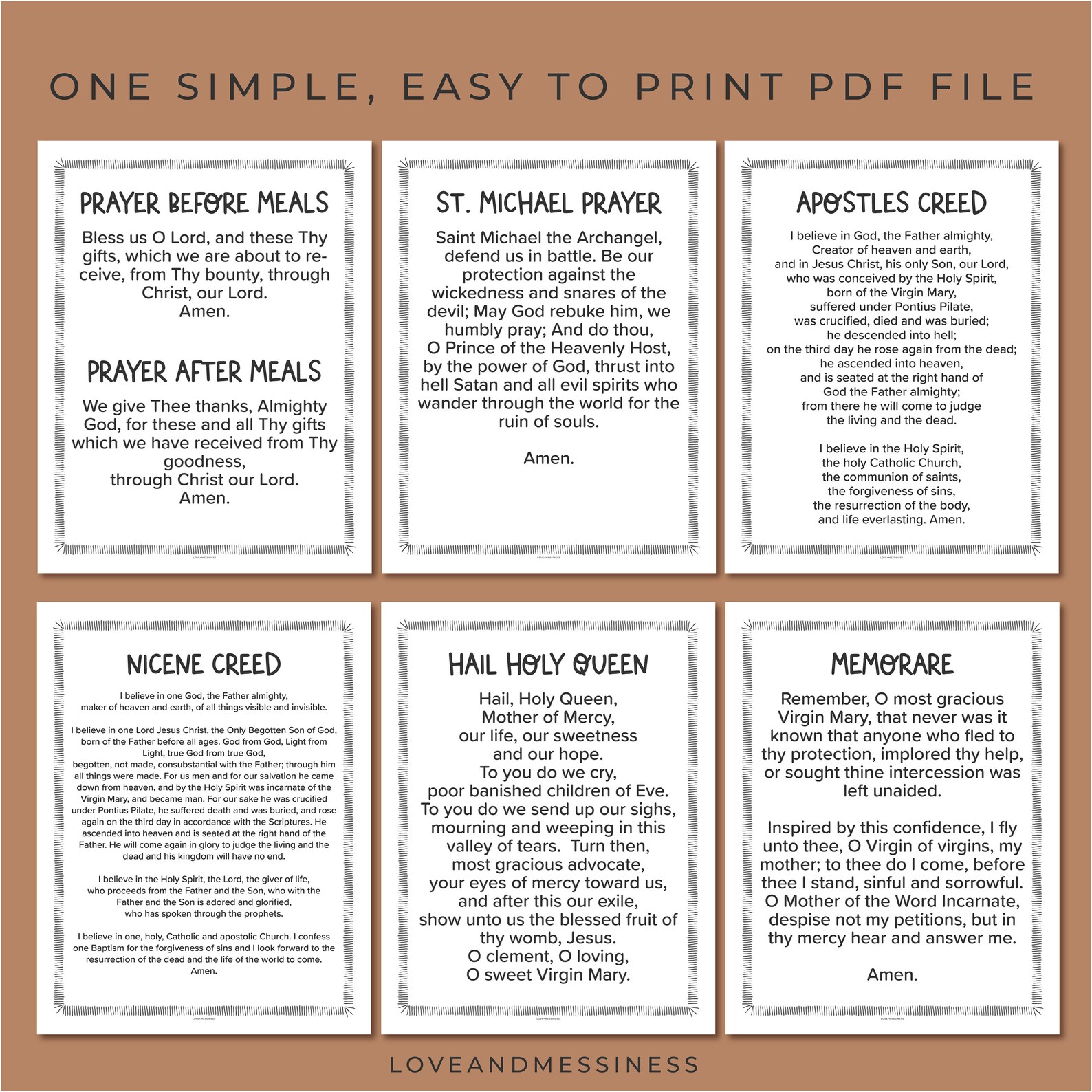 Prayers for Catholic Kids Printable Prayer Packet Beginner Catholic ...