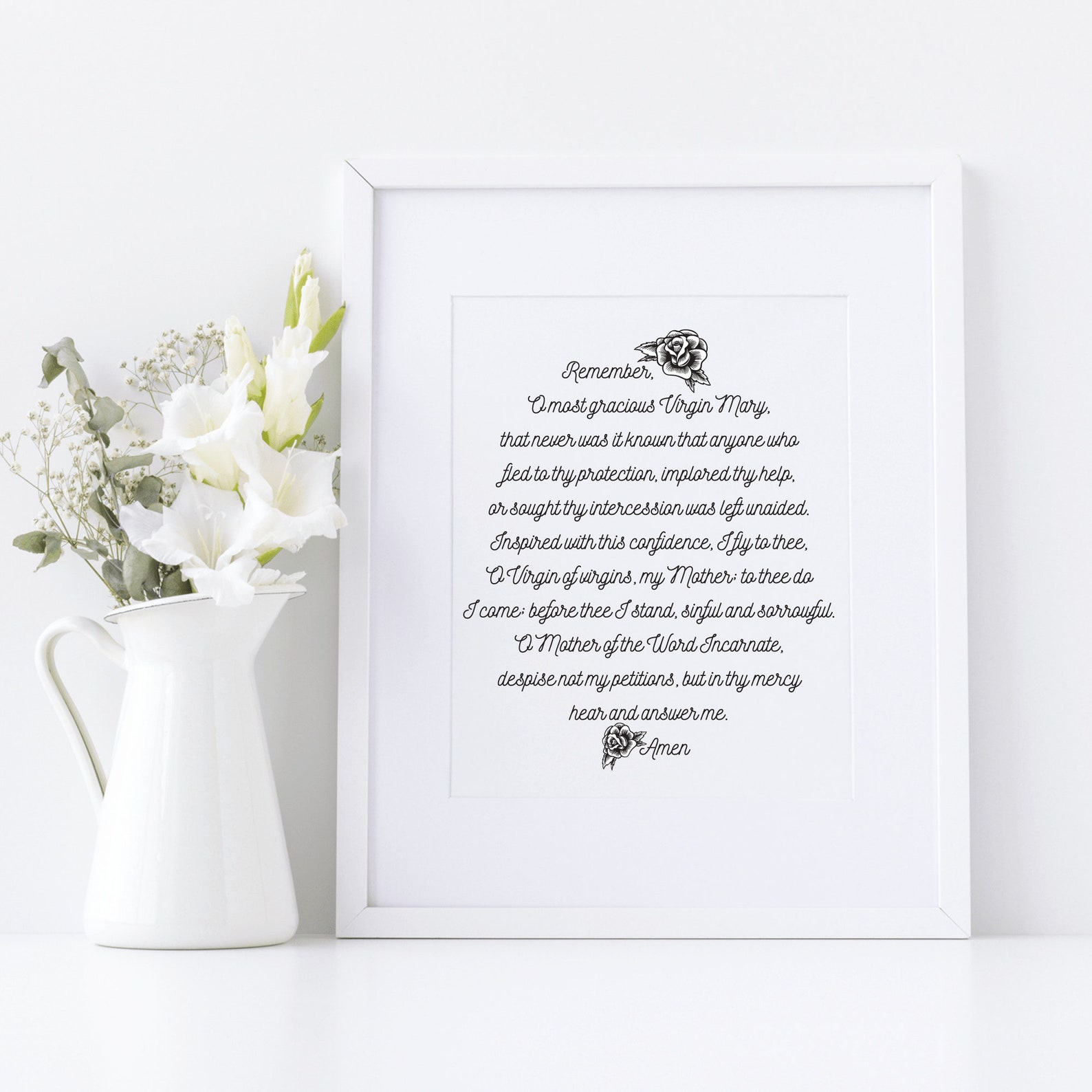 Memorare Prayer Printable -- Catholic Prayer, Blessed Virgin Mary ...
