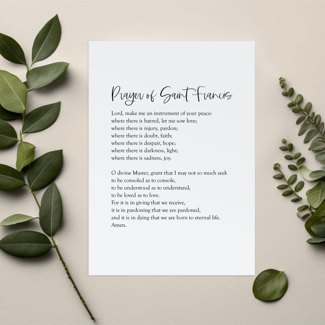 St. Francis of Assisi Prayer Print -- Prayer of St. Francis Printable ...