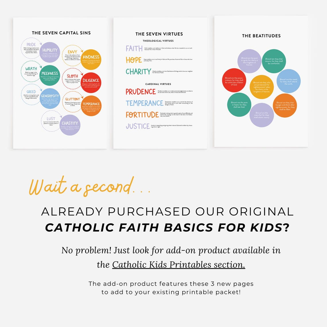 Catholic Kids Printable Faith Bundle -- Beginner Catholic Faith Basics ...