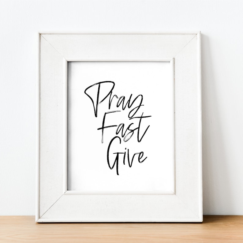 Pray Fast Give Lent Printable Lenten Pillars Lenten - Etsy