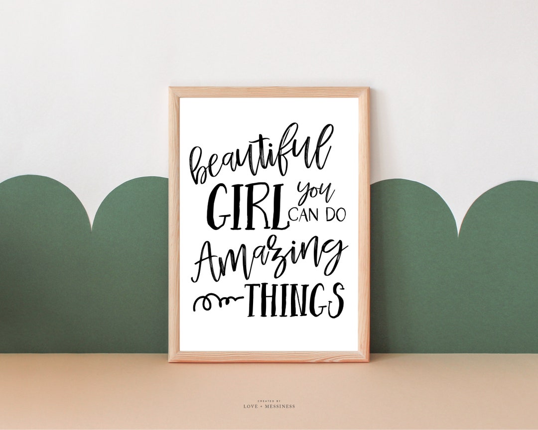 Inspirational Quote Wall Art Print for Girls -- Affirmation Printable ...