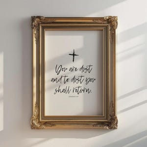 Lent Decor Print -- Catholic Home Altar Decor, Genesis Bible Quote ...