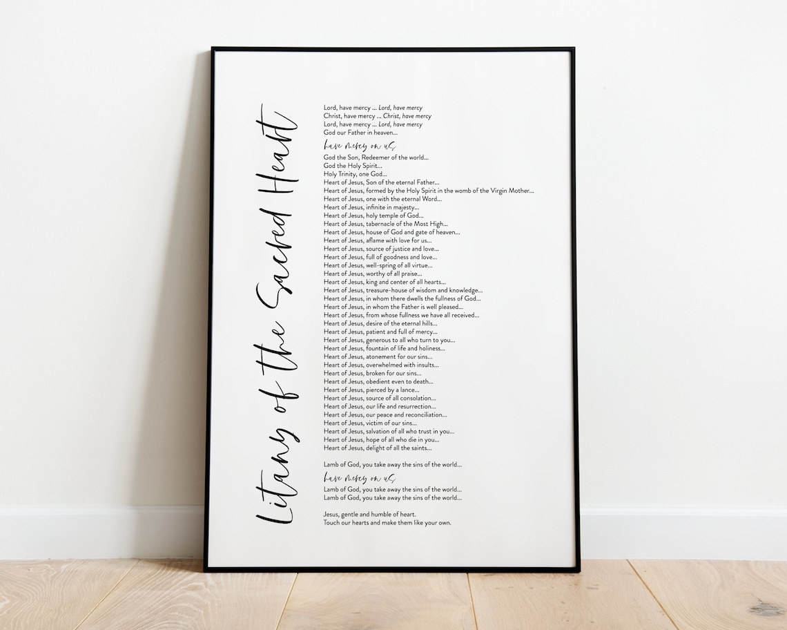 Litany of the Sacred Heart of Jesus Prayer Printable Sacred - Etsy