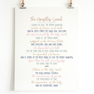 Apostles Creed Printable Wall Art for Kids --the Apostles Creed Prayer ...