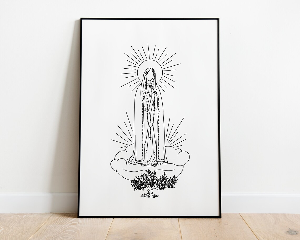 Our Lady Of Fatima Printable Wall Art Blessed Virgin Mary | Etsy