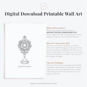 Eucharist Printable Wall Art - Monstrance Art, Blessed Sacrament Print ...