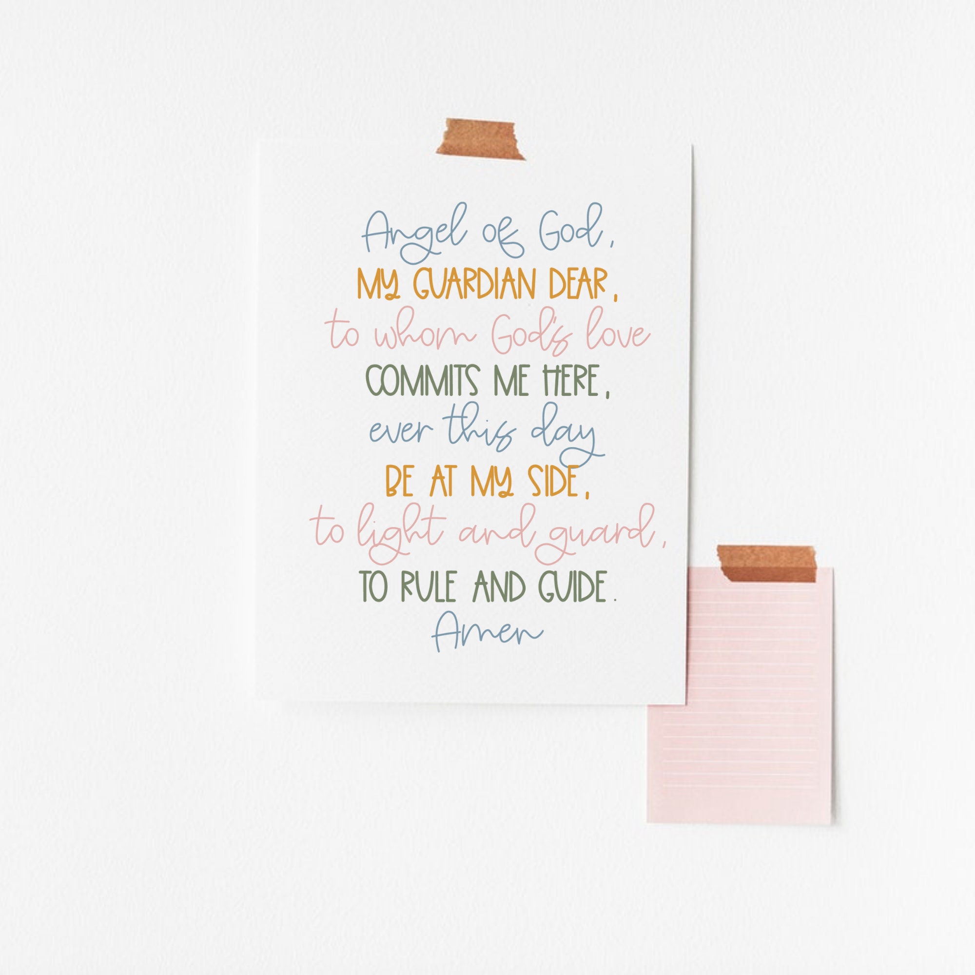 Angel of God Prayer Printable for Kids Catholic - Etsy