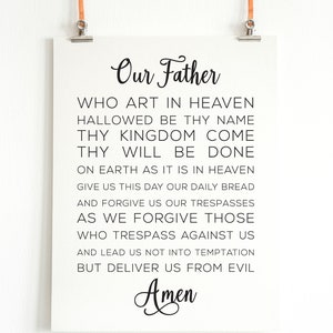 Our Father Prayer Printable -- the Lords Prayer Printable Art ...
