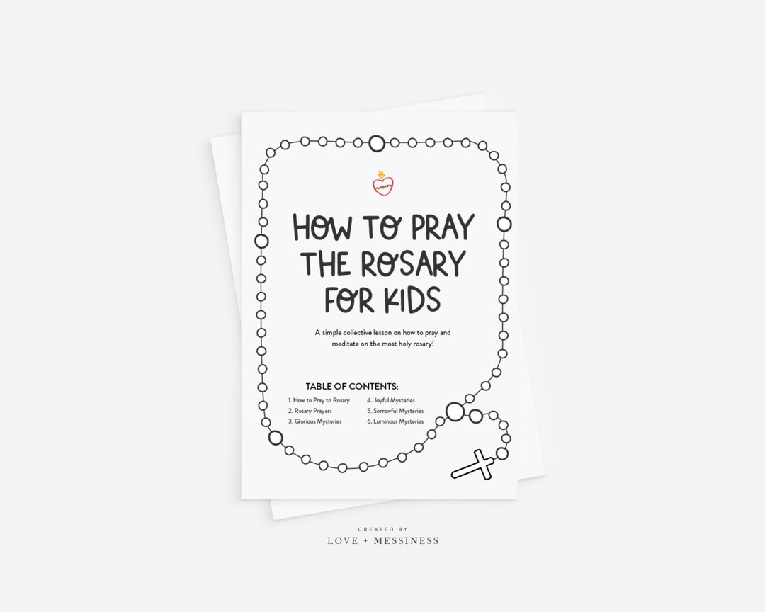 How to Pray the Rosary Catholic Kids Printable Prayer Packet Beginner ...