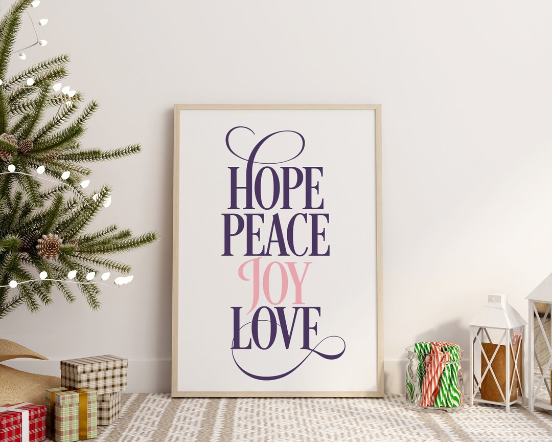 Advent Printable Wall Art Hope Peace Joy Love Christmas - Etsy