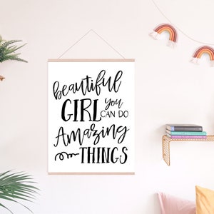 Inspirational Quote Wall Art Print for Girls -- Affirmation Printable ...