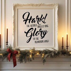 Christian Christmas Print - Hark the Herald Angels Sing, Christmas ...