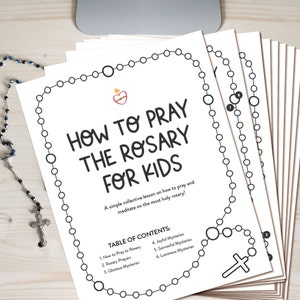 How to Pray the Rosary Catholic Kids Printable Prayer Packet Beginner ...