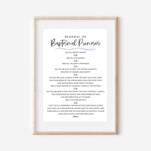 Baptism Printable Baptismal Promises, Baptism Renewal, Catholic Baptism ...