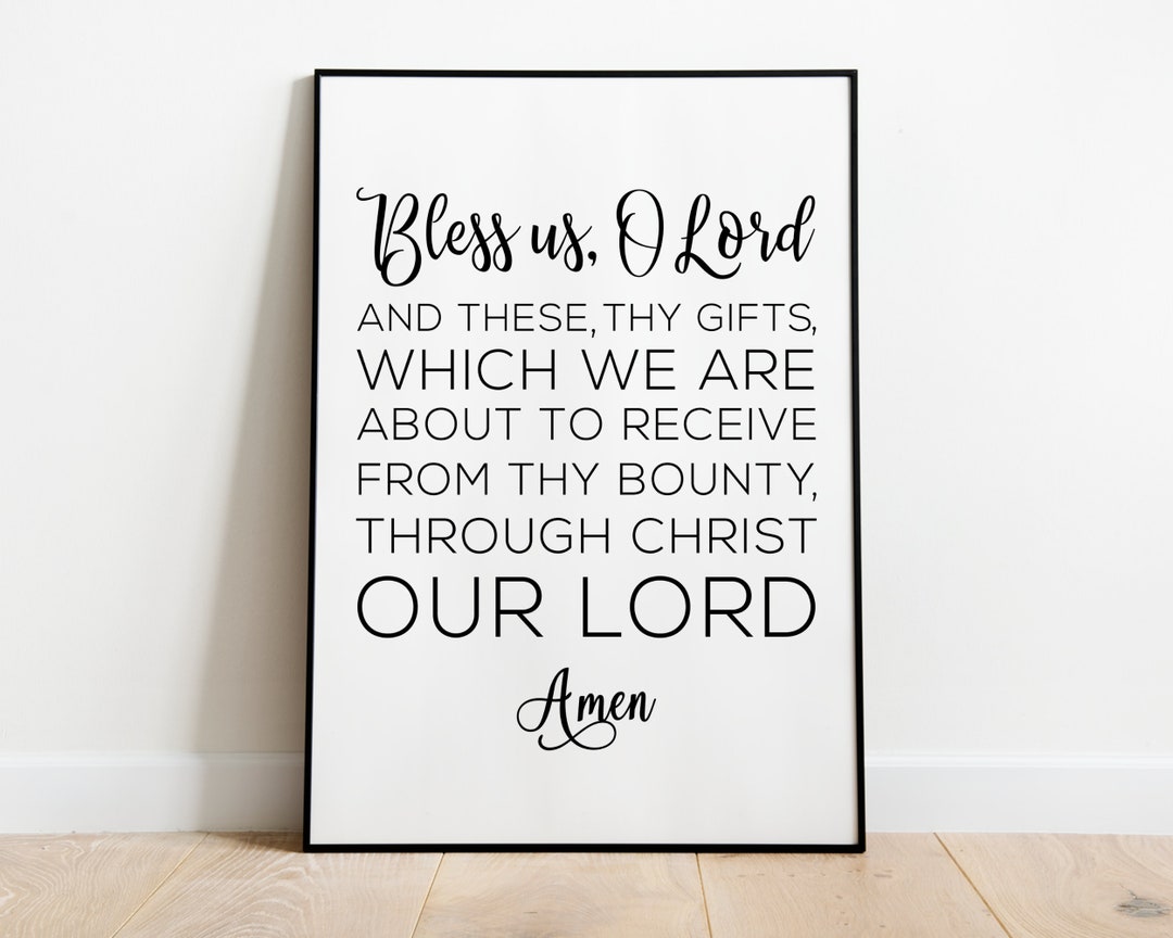 Bless Us O Lord Prayer Printable Wall Art Grace Before - Etsy