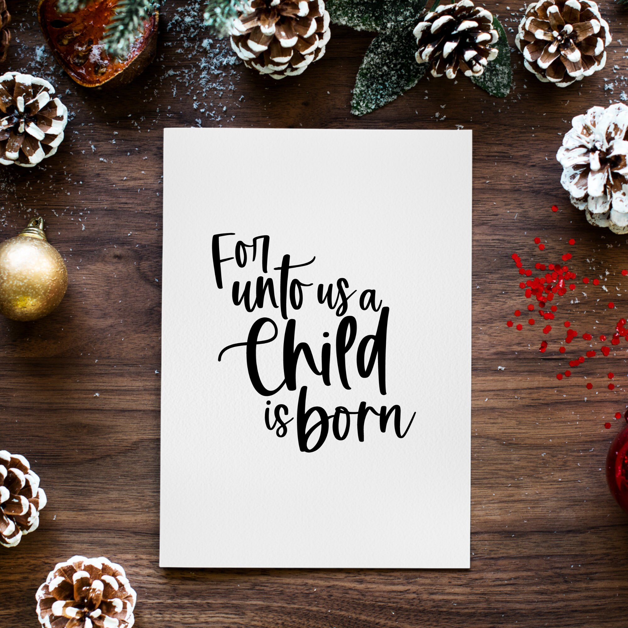 For Unto Us a Child is Born Printable Christmas Wall Art - Etsy