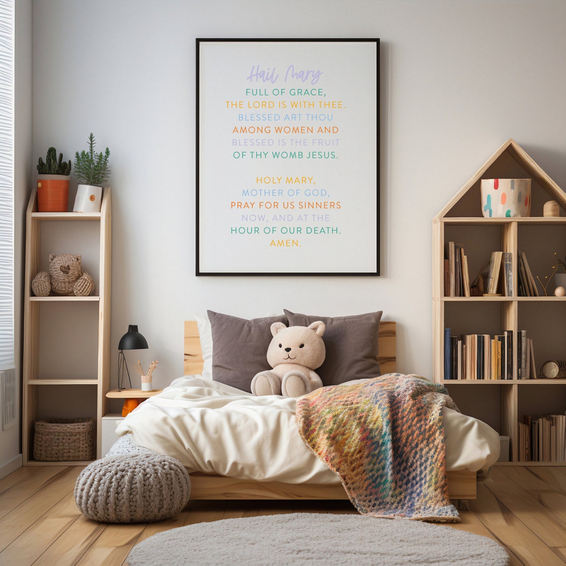 Hail Mary Prayer Printable for Kids - Hail Mary Childs Prayer Print ...