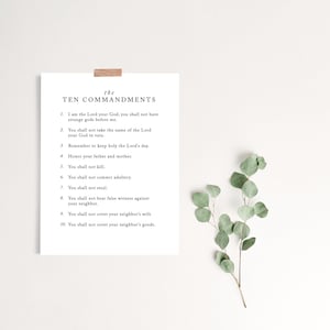 10 Commandments Vintage Style Printable Wall Art - Christian Wall Print ...
