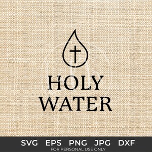 Holy Water SVG File -- SVG for Holy Water Bottle, Catholic Vector File ...