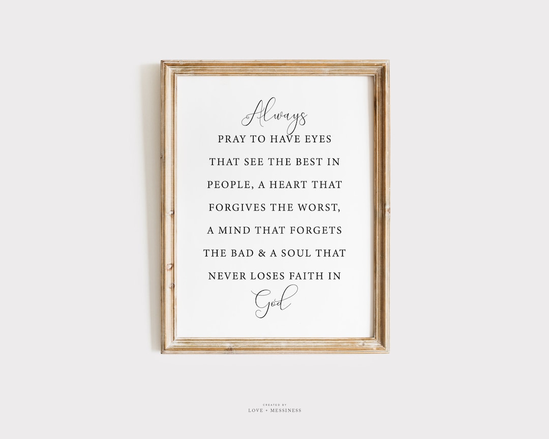 Always Pray Printable Prayer Wall Art--printable Prayer, Christian ...