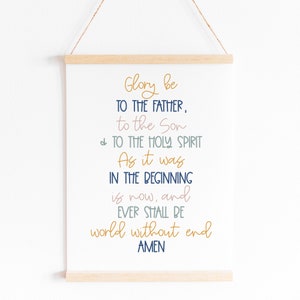 Glory Be Printable Wall Art for Kids -- the Glory Be Prayer, Catholic ...