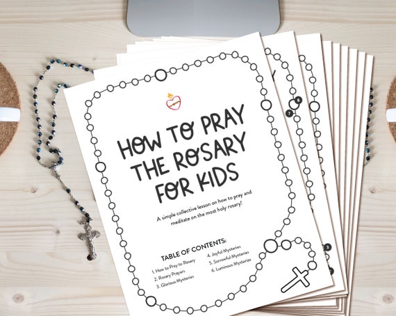How to Pray the Rosary Catholic Kids Printable Prayer Packet - Etsy