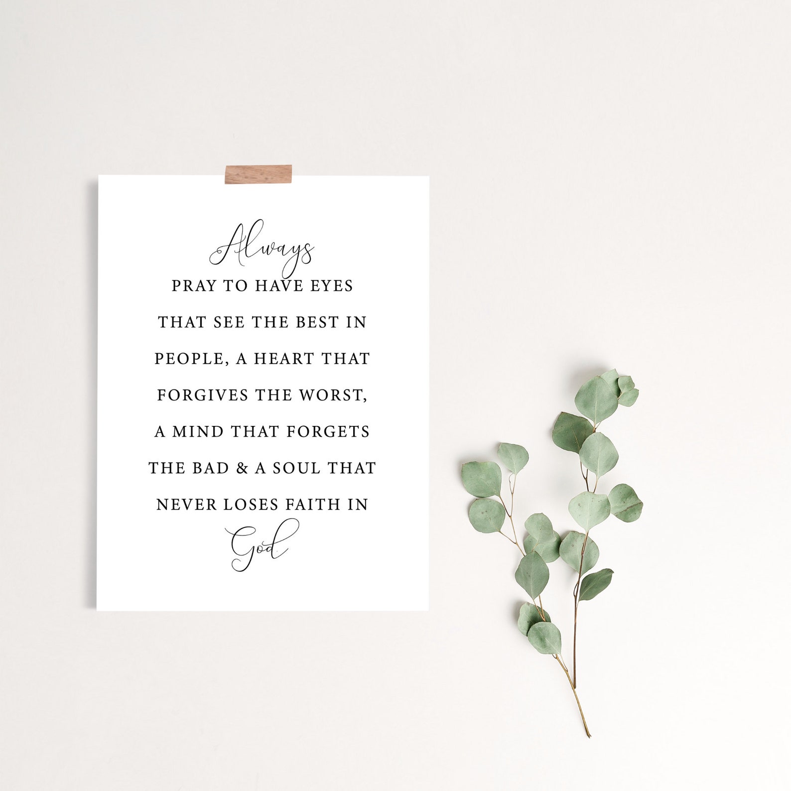 Always Pray Printable Prayer Wall Art--printable Prayer, Christian ...