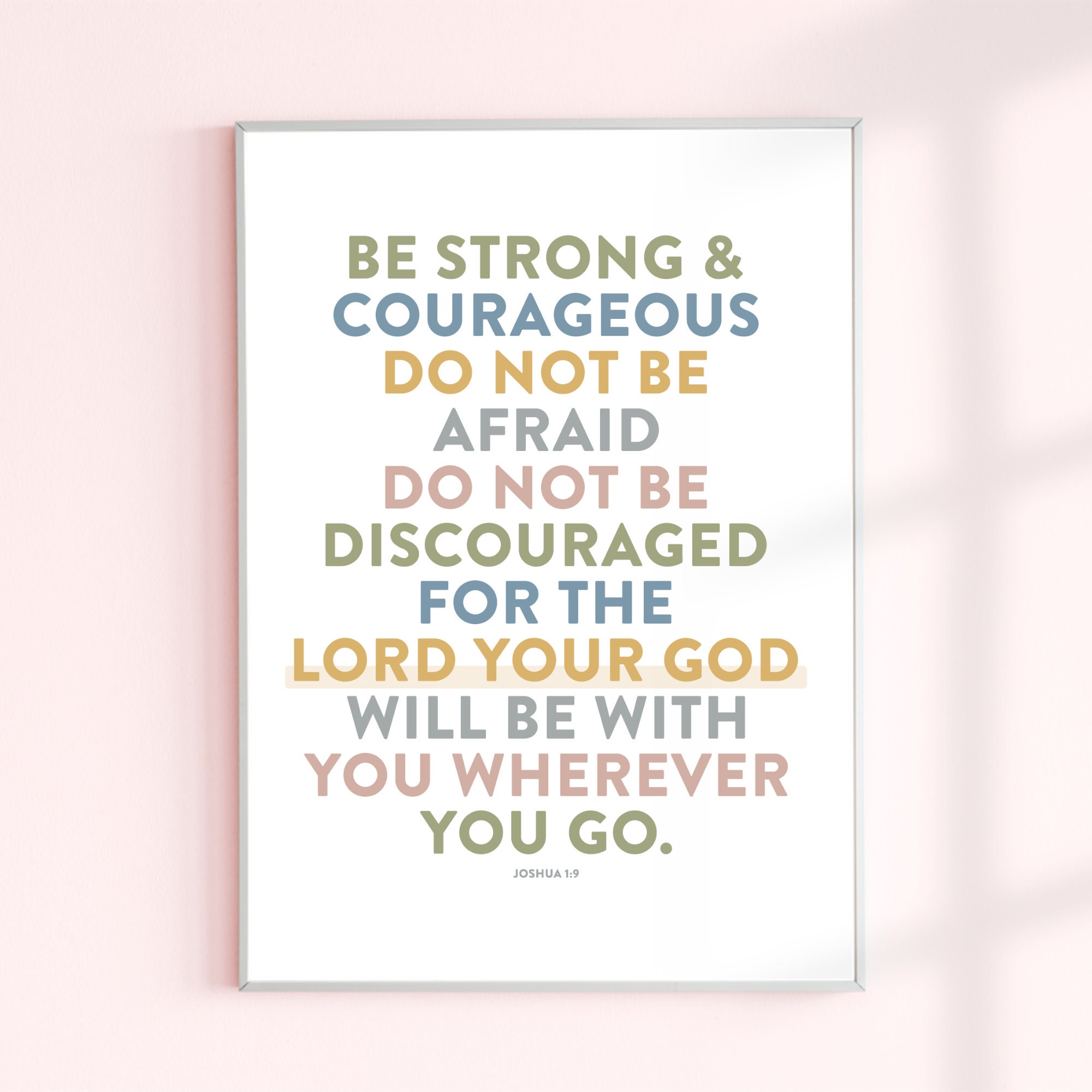 Be Strong and Courageous Printable Bible Verse for Kids - Etsy