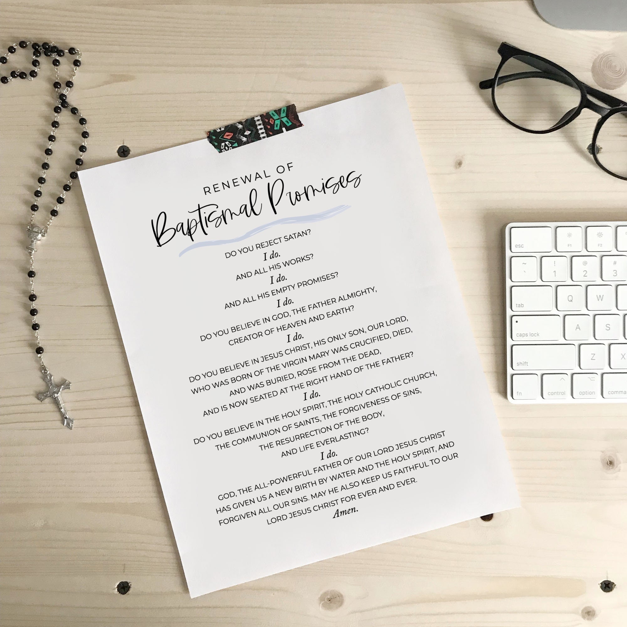 Baptism Printable Baptismal Promises Baptism Renewal | Etsy