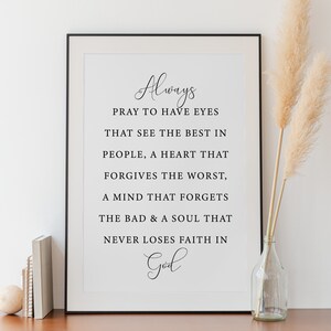 Always Pray Printable Prayer Wall Art--printable Prayer, Christian ...