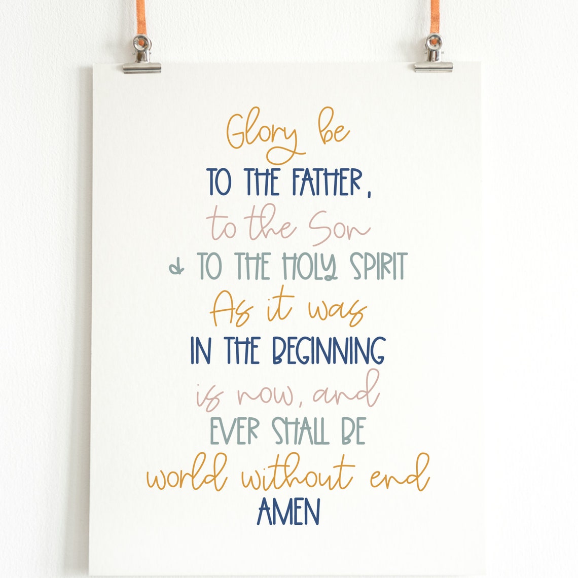 Glory Be Printable Wall Art for Kids the Glory Be Prayer - Etsy