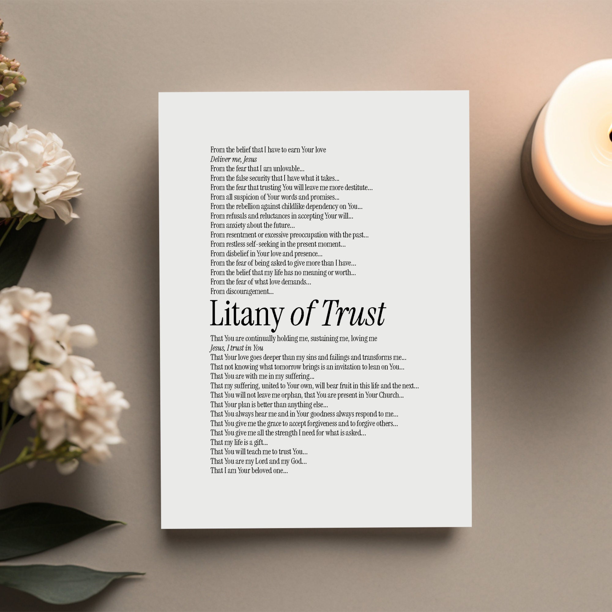 Litany of Trust Prayer Printable - Trust Prayer Print, Deliver Me Jesus ...
