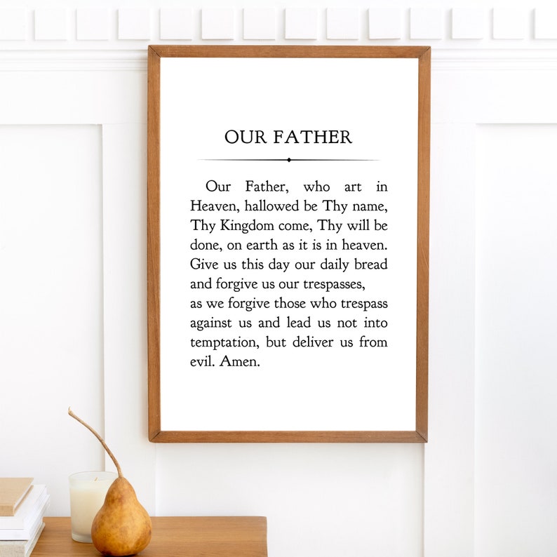 Our Father Prayer Printable the Lords Prayer Art Print | Etsy