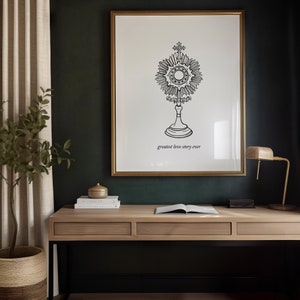 Eucharist Printable Wall Art - Monstrance Art, Blessed Sacrament Print ...