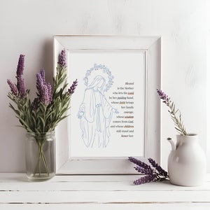 Mothers Blessing Printable - Blessed Virgin Mary Print, Catholic Wall ...