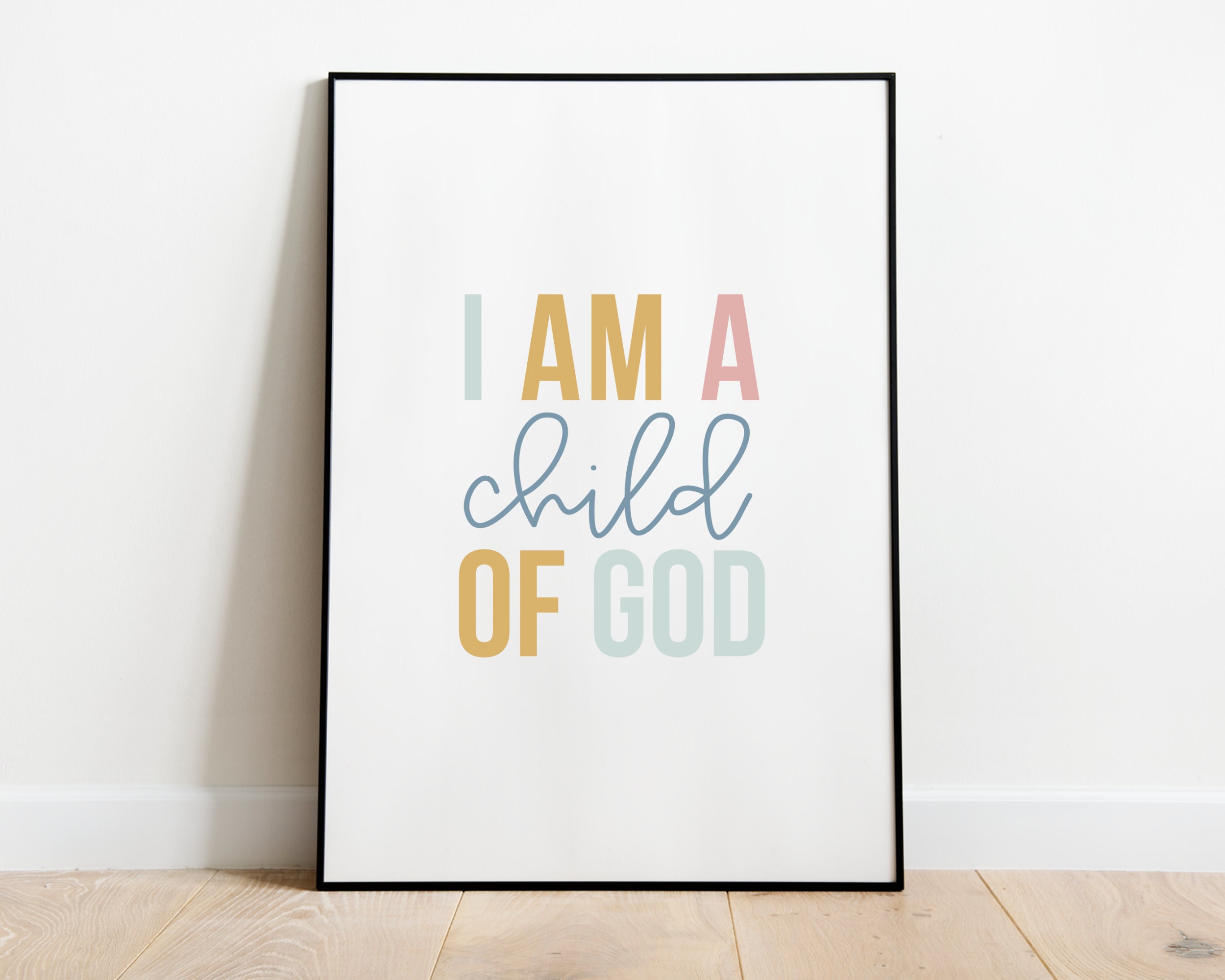 I Am a Child of God Printable Wall Art Catholic Nursery - Etsy