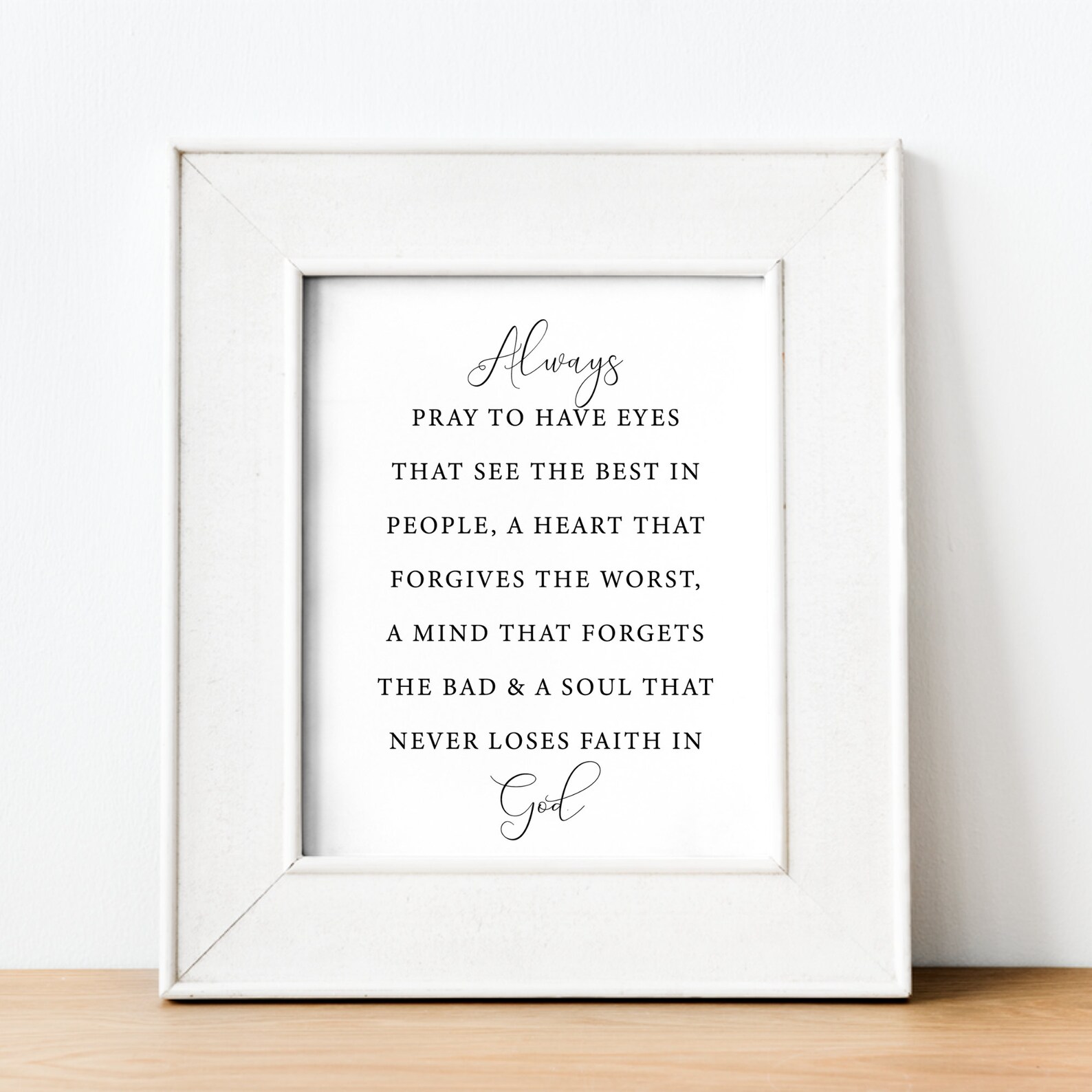Always Pray Printable Prayer Wall Art--printable Prayer, Christian ...