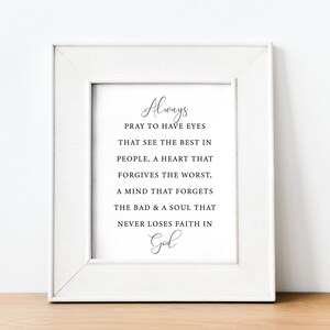 Always Pray Printable Prayer Wall Art--printable Prayer, Christian ...
